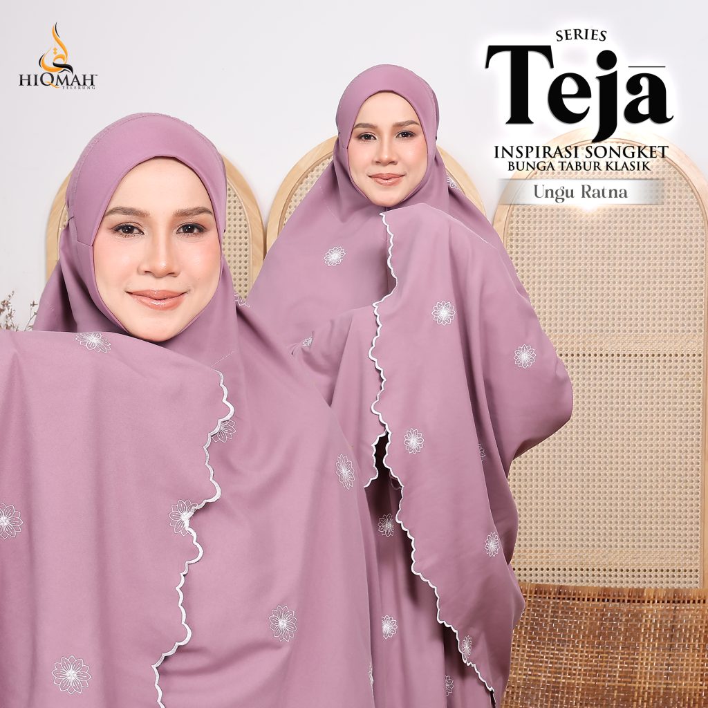 TELEKUNG BUNGA TABUR [TEJA SERIES] - UNGU RATNA - Telekung Hiqmah - # ...